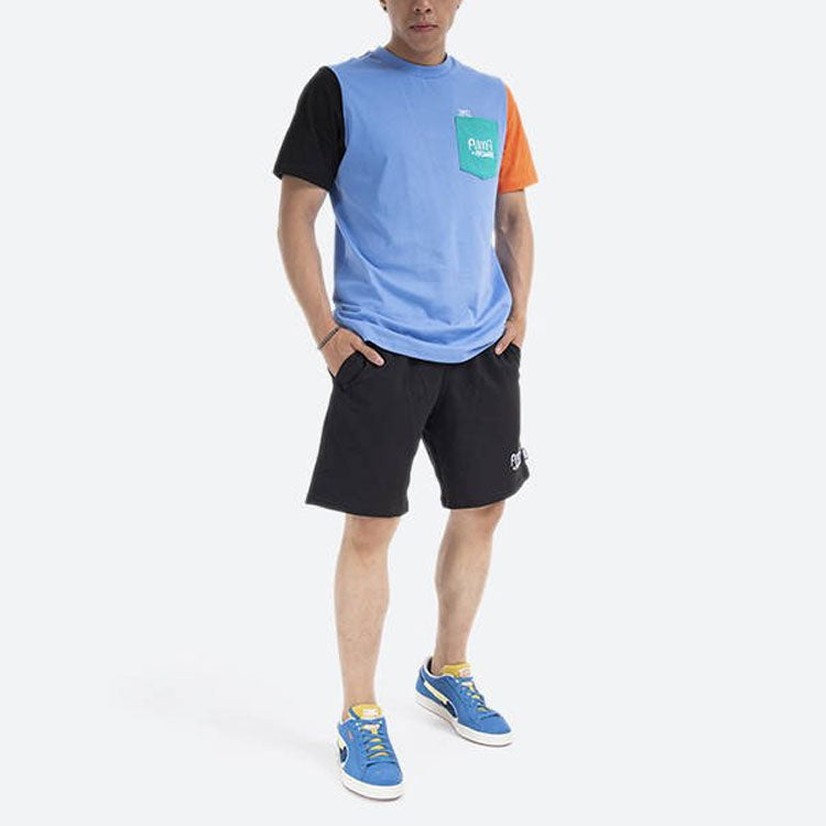 PUMA puma x mr doodle crossover casual sports round neck short sleeve blue